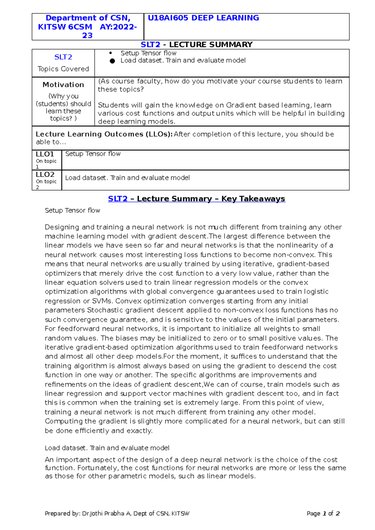 DL 5 2022 23 - Notes for DL - Department of CSN, KITSW 6CSM AY:2022- 23 ...