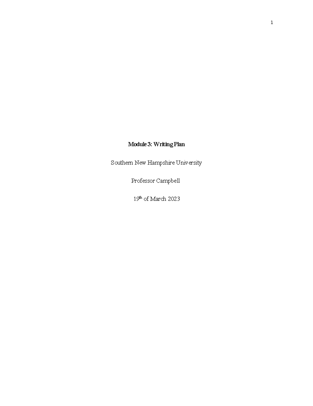Eng Comp 2 module 3 3-6 assignment-2 - Module 3: Writing Plan Southern ...
