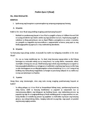Act. 2 and 3 Prelim (Rizal) - Activity 2 at 3 (Prelim) Isa isahin ang ...