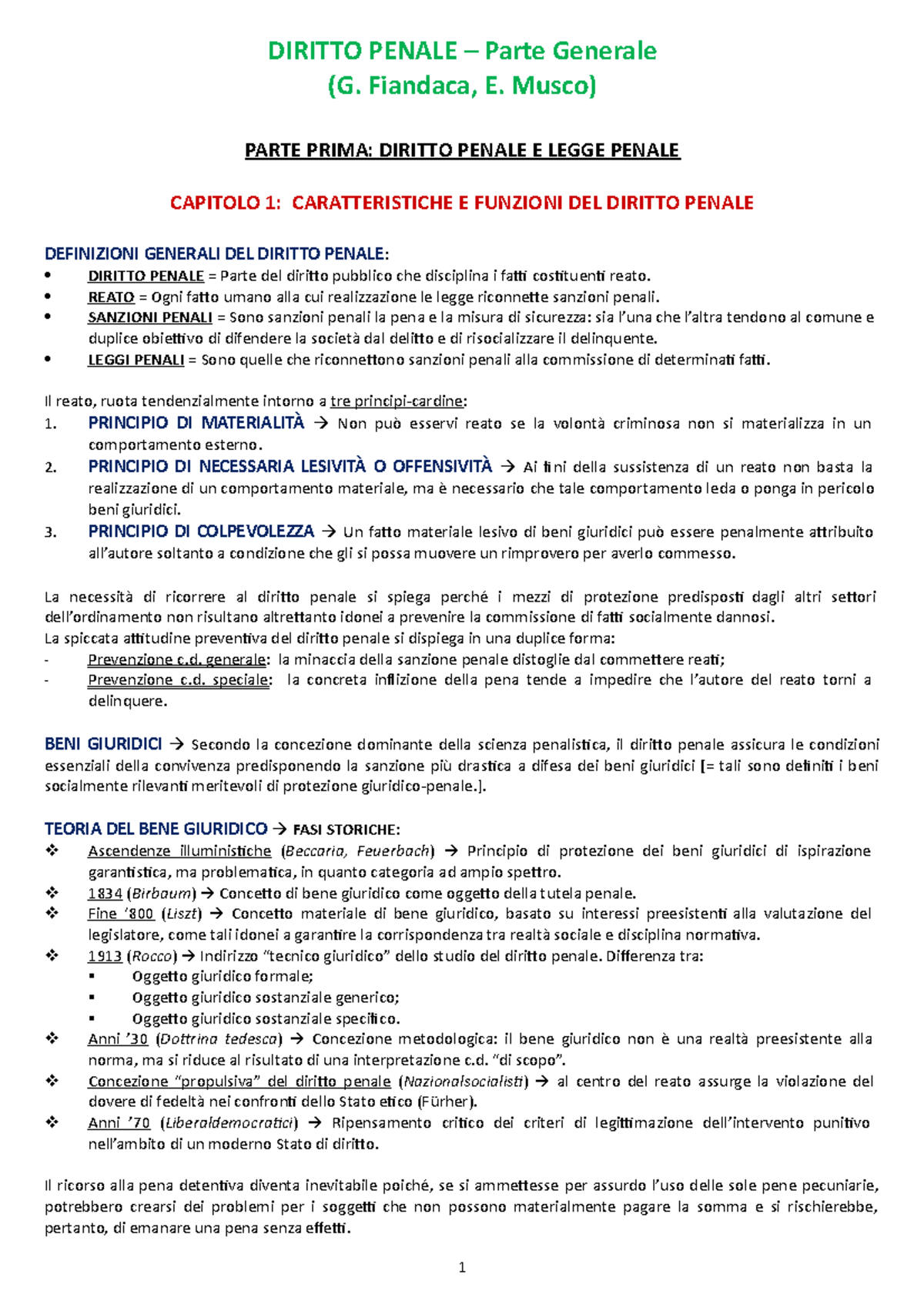 Diritto Penale Parte Generale - DIRITTO PENALE – Parte Generale (G. Fiandaca, E. Musco) PARTE ...