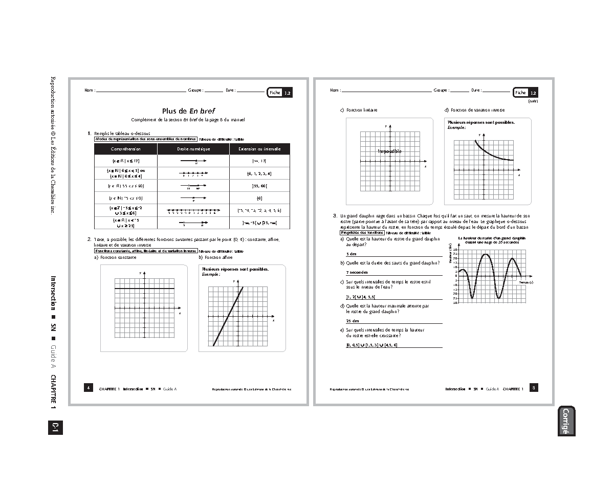 Exo supp corrige - Intersection SN Guide A CHAPITRE 1 - Reproduction ...