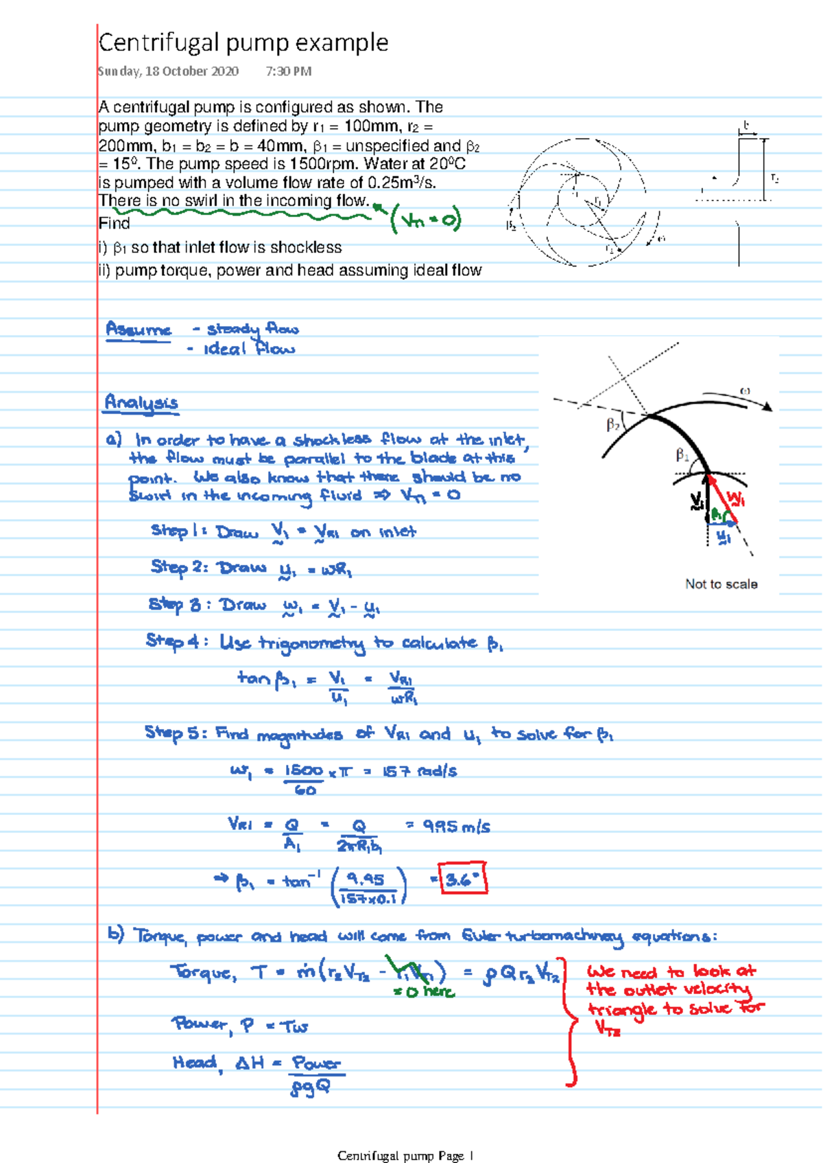 MECH3410 tm example 3 centrifugalpump - A centrifugal pump is ...