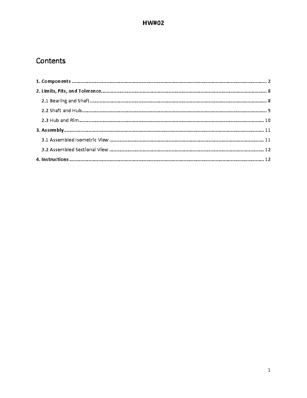 HW#02 Assembly - homework 2 directions - Contents - HW# Components ...