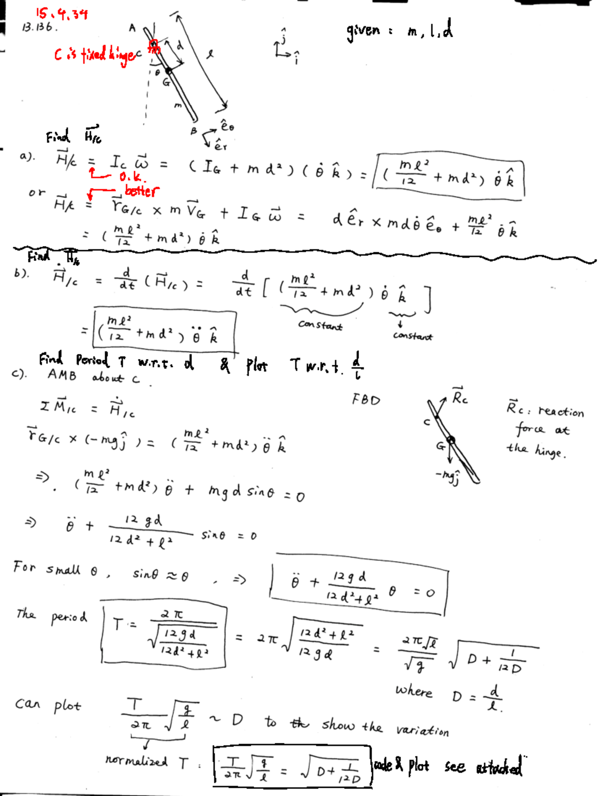 15 4 34 pegged - HW Solutions from MAE 2030 taught by Professor Andy ...