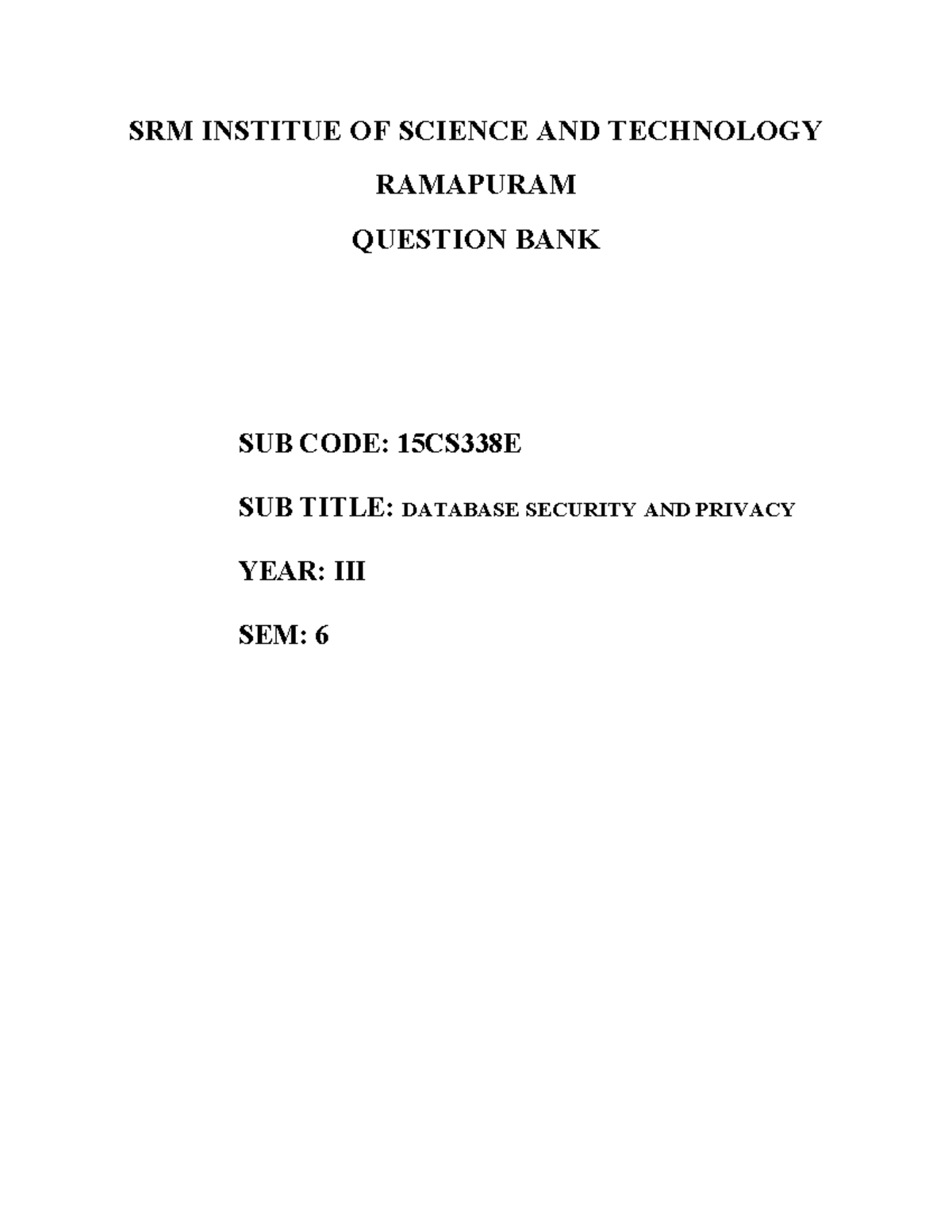 Pdfcoffee - No problem - SRM INSTITUE OF SCIENCE AND TECHNOLOGY ...