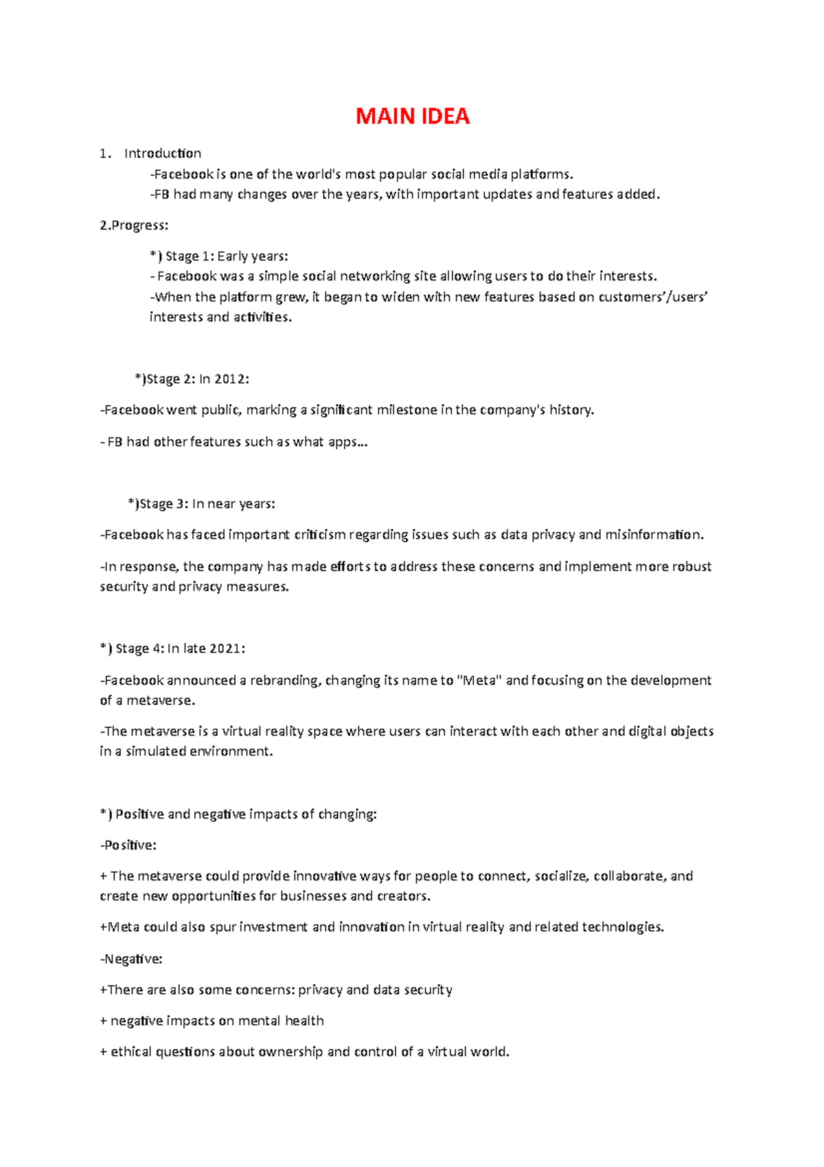 Main idea - nothing much, just some of my note-taking information ...