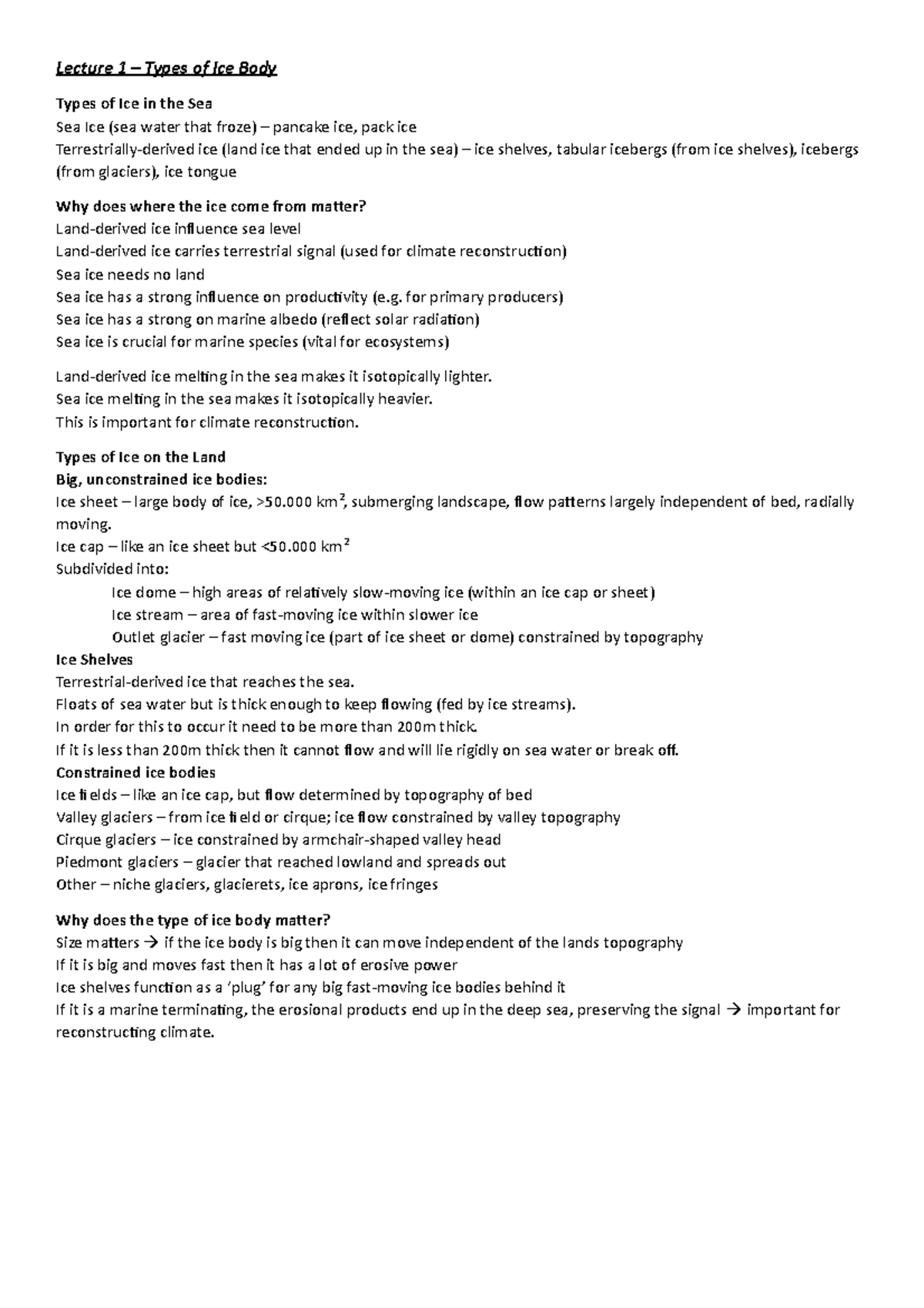 Lecture 1 - types of ice body - Lecture 1 – Types of Ice Body Types of ...