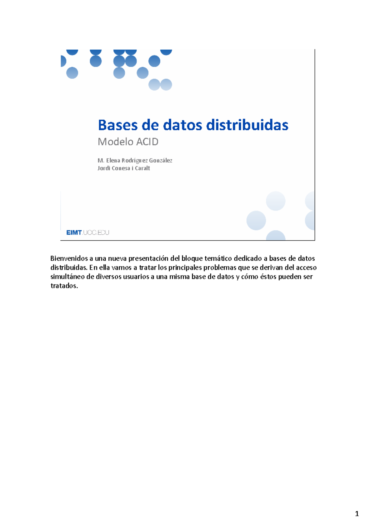 B3 T6 BDD ACID - Bases de datos ACID - Bases de datos distribuidas ...