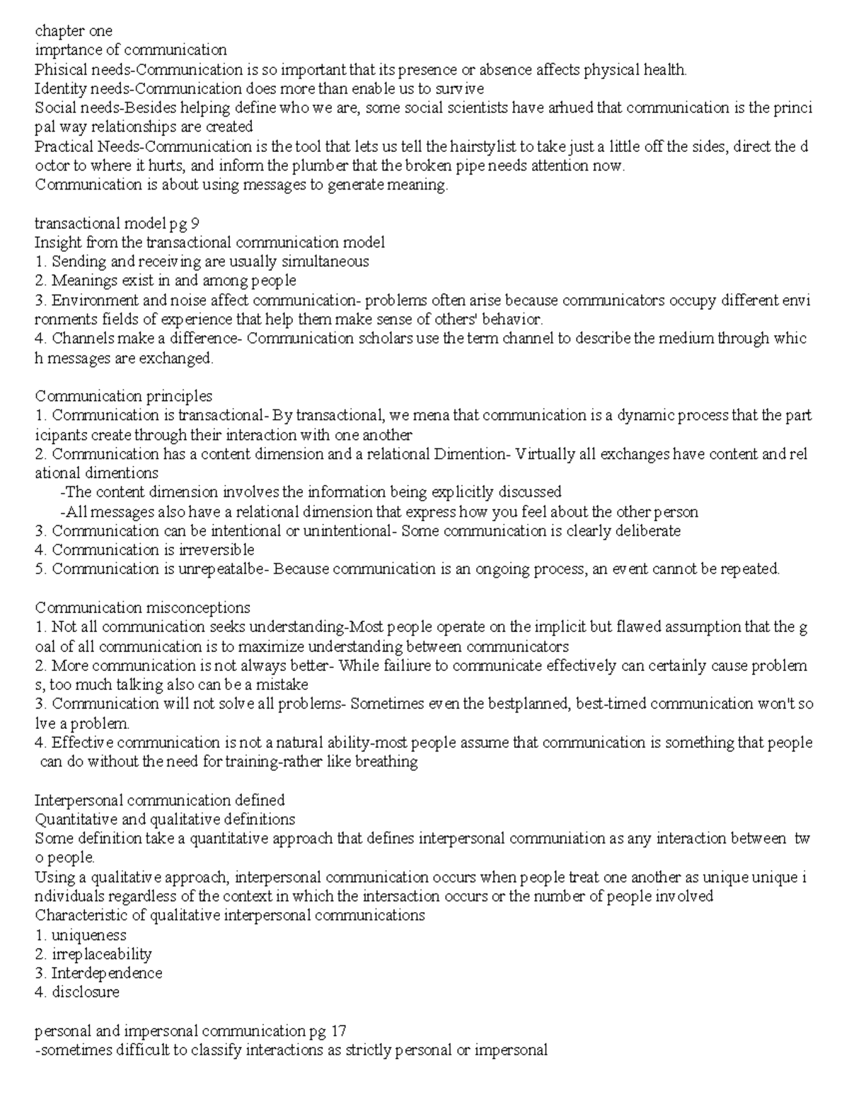 RCT 1005 Exam 2 Summary Note Fall 2020 - chapter one imprtance of ...