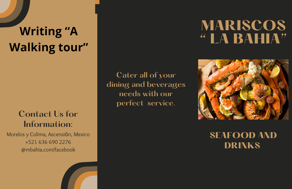 Writing 12 - ingles - SEAFOOD AND DRINKS MARISCOS “ LA BAHIA” Contact ...