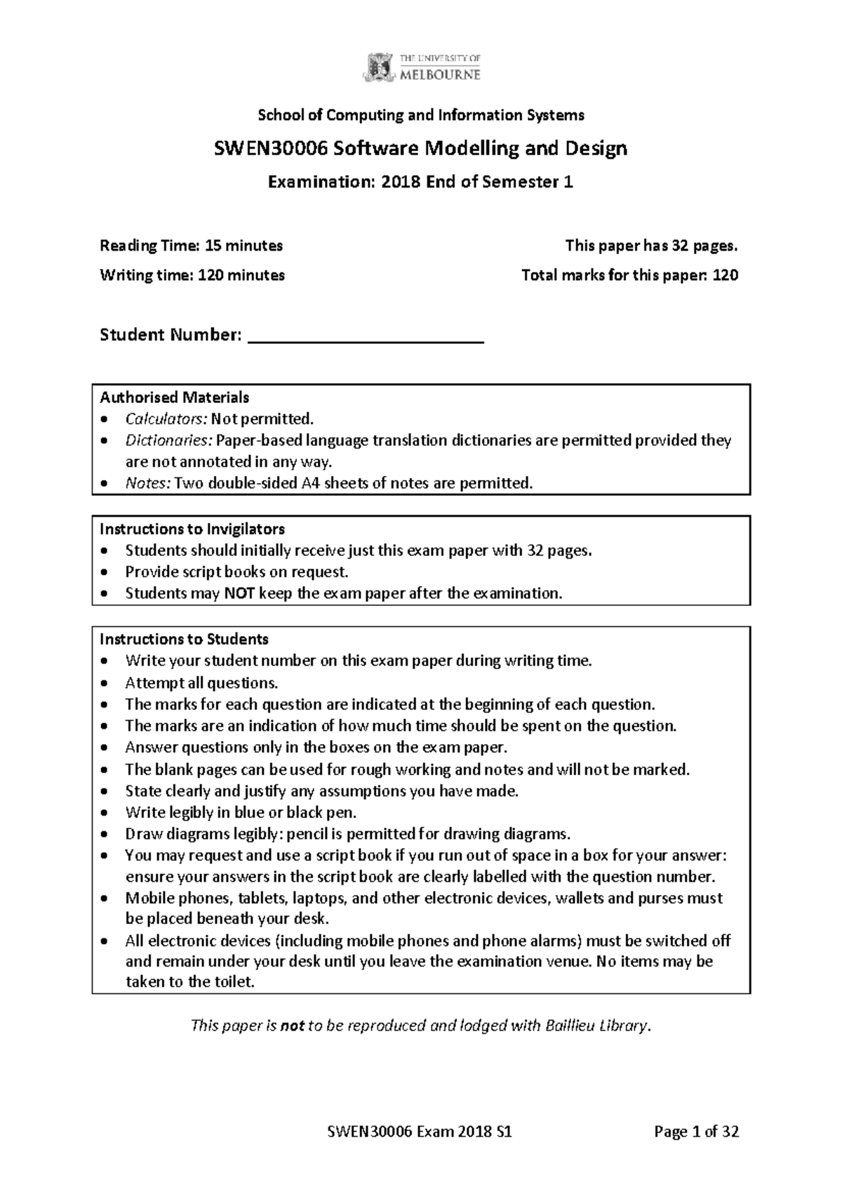 Final 2018, questions - Warning: TT: undefined function: 32 School of Computing and Information ...