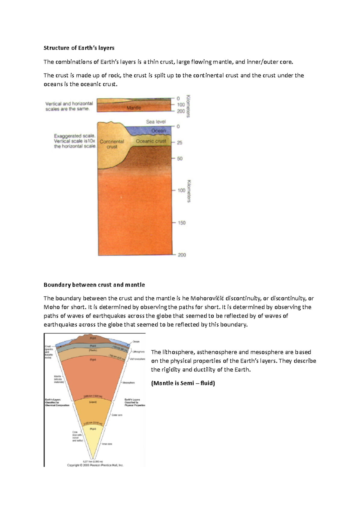 Structure of Earth's layers - Structure of Earth’s layers The ...