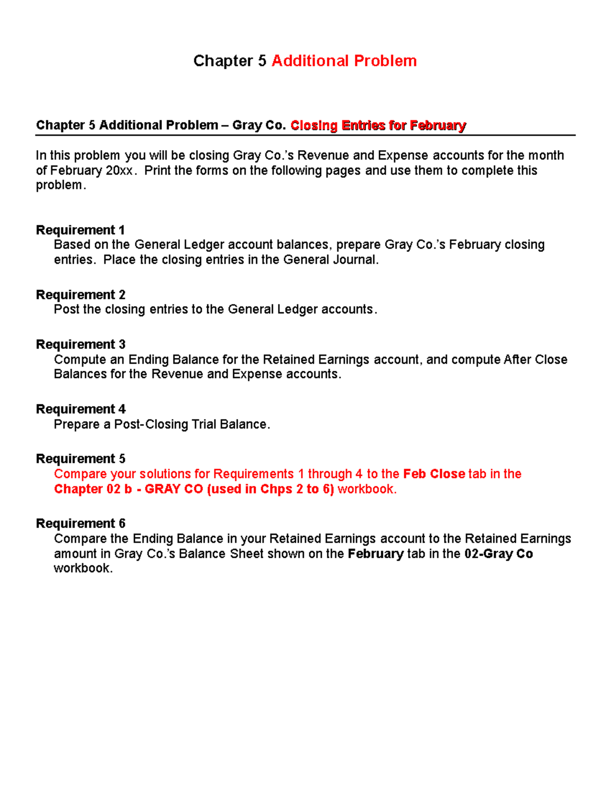 Chapter 05 d - Xtra Problem - Chapter 5 Additional Problem Chapter 5 Additional Problem – Gray ...