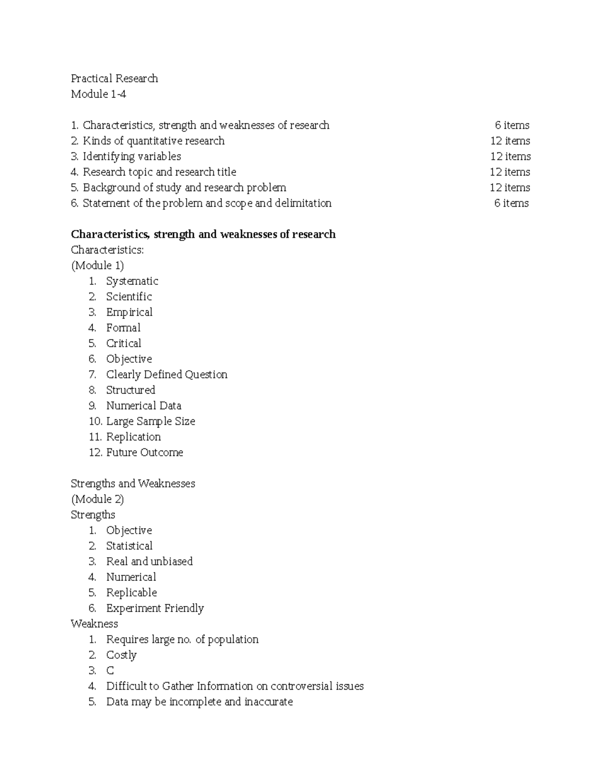 Practical Rearch 2 Reviewer Notes Q1 - Practical Research Module 1 ...