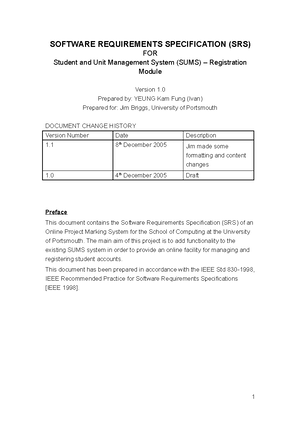 Srs - CS330 Software Engineering Software Requirements Specification ...