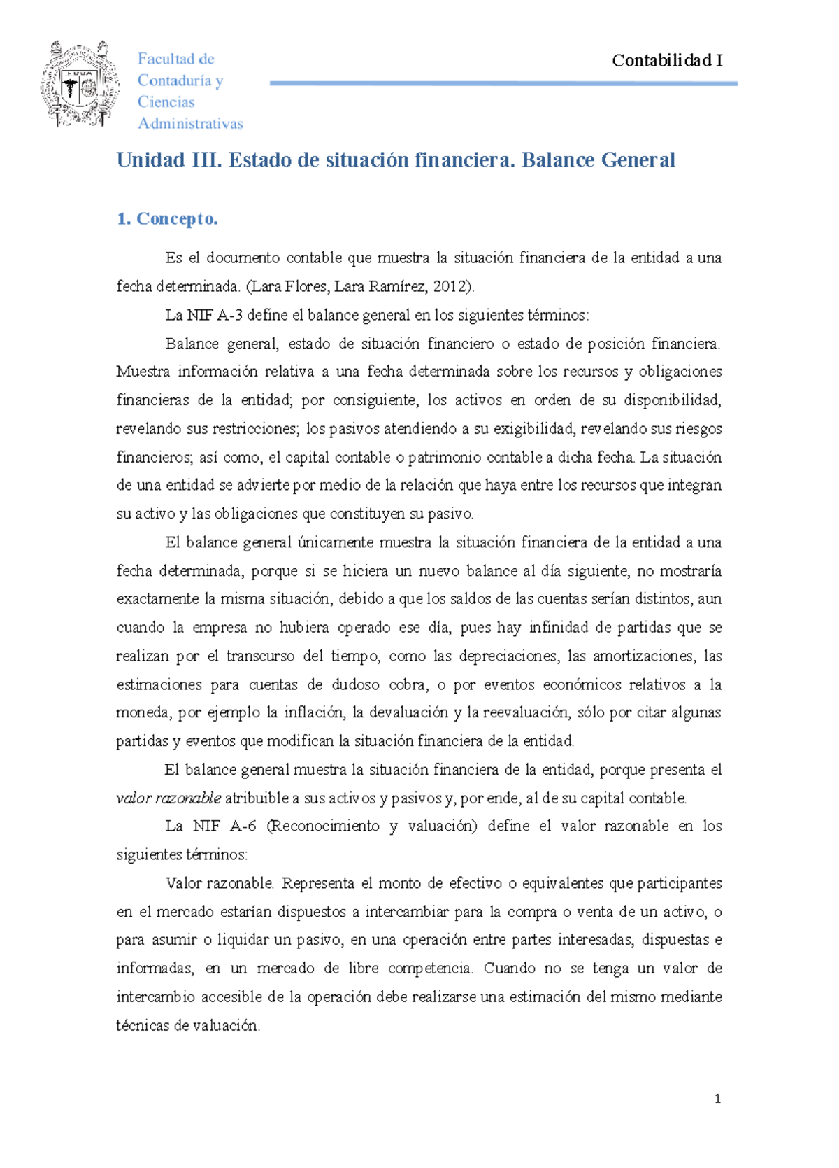 Estado de situación financiera (Balace General) NIF B-6 - Unidad III ...