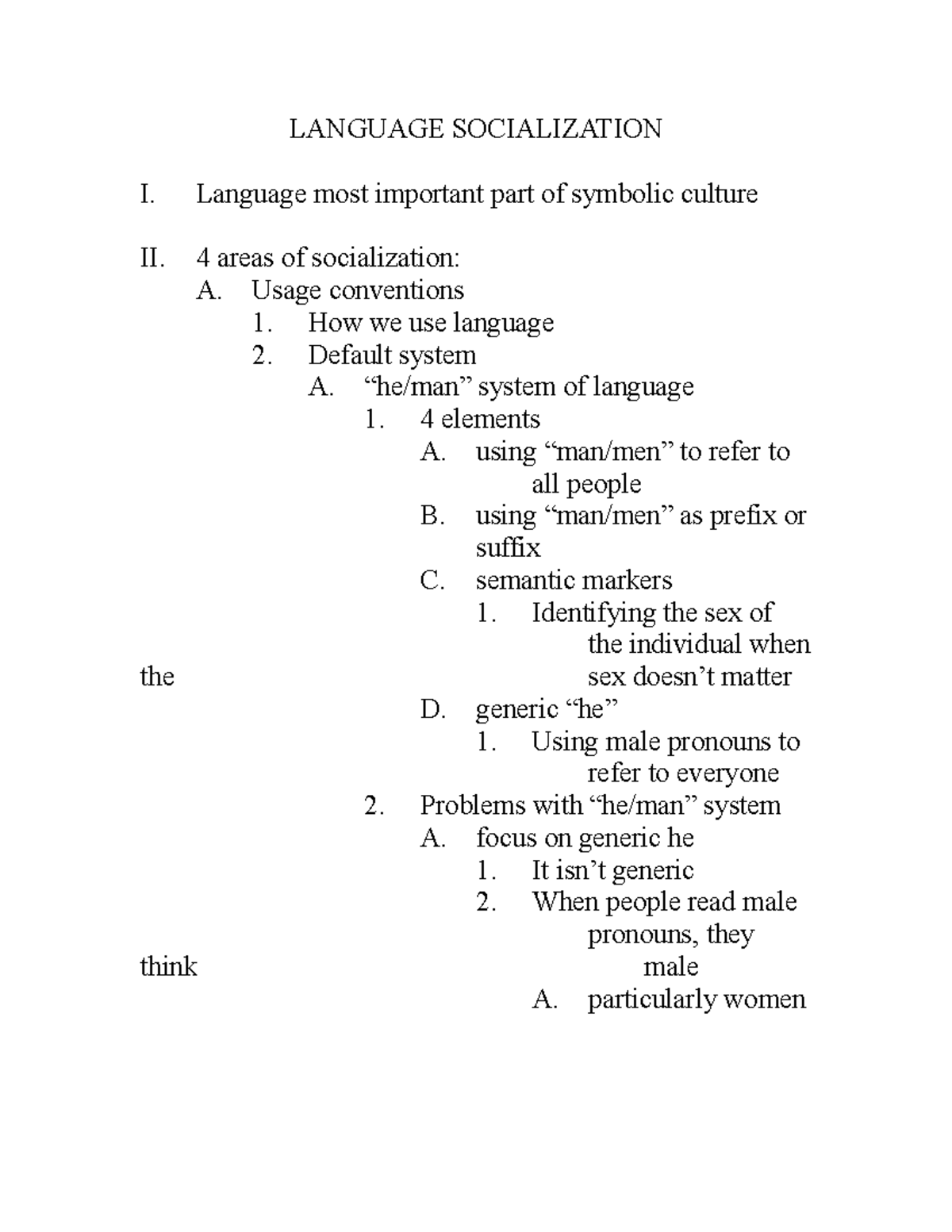 Language socialization - LANGUAGE SOCIALIZATION I. Language most ...