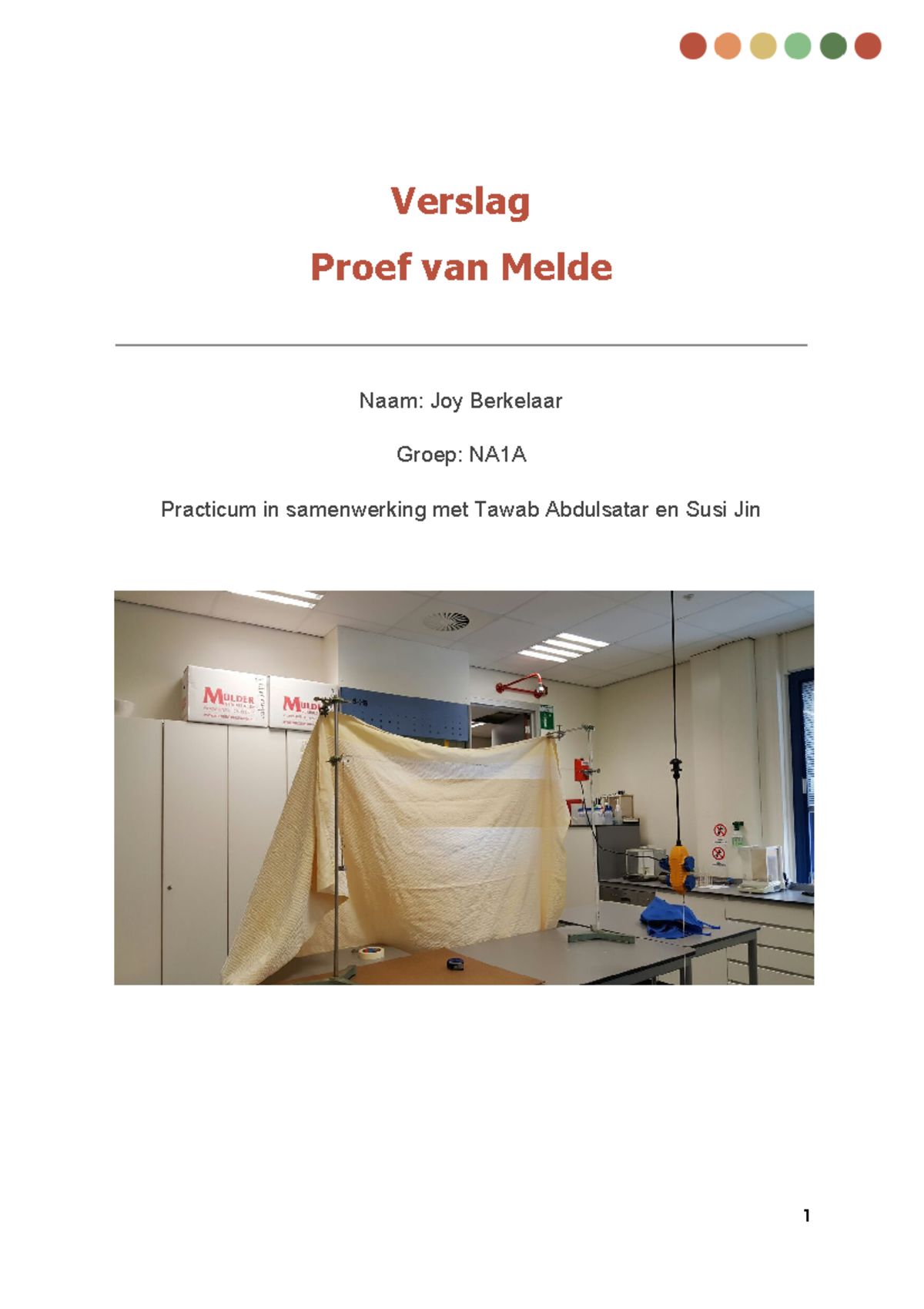 Verslag Na melde - Verslag Proef van Melde Naam: Joy Berkelaar Groep ...