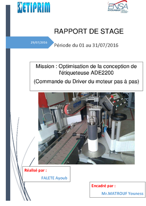 Rapport de stage oncf kenitra (yahia afquir) - Rapport de stage Stage d ...