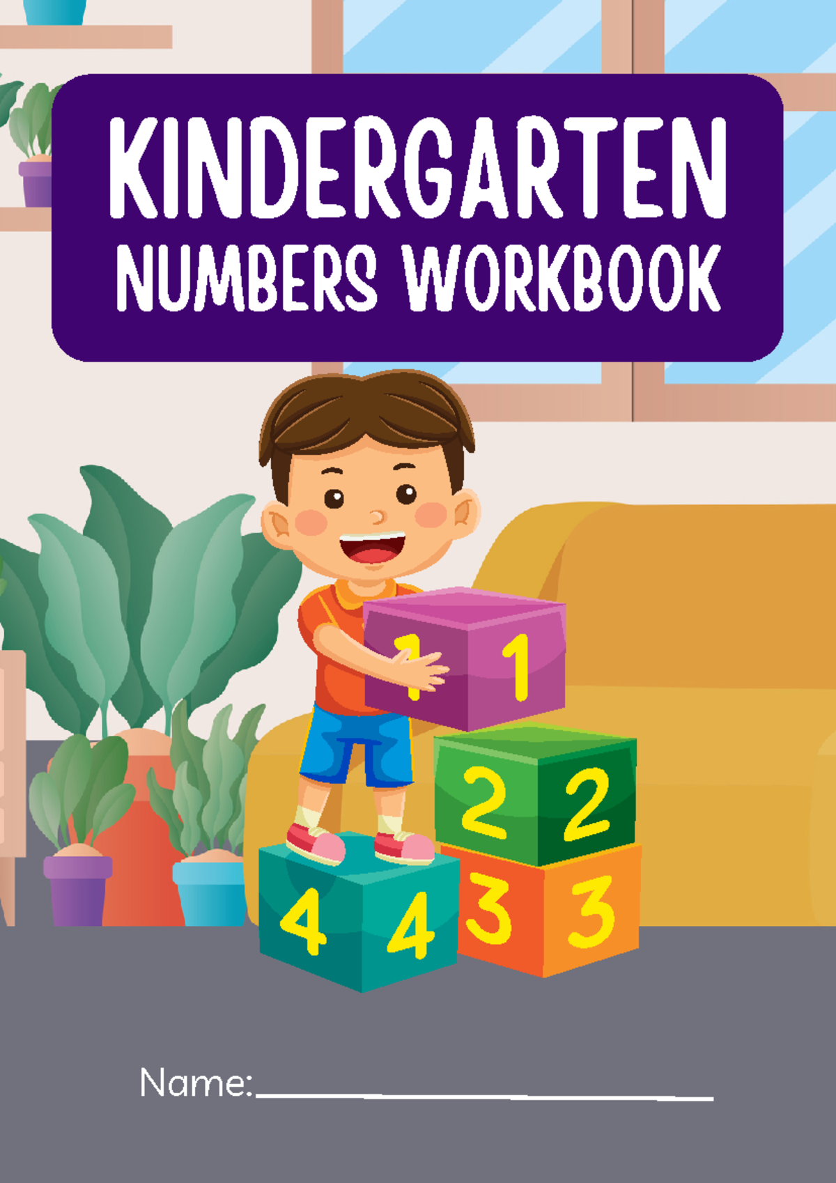 Fun and Colorful Kindergarten Math Numbers Workbook - Name ...