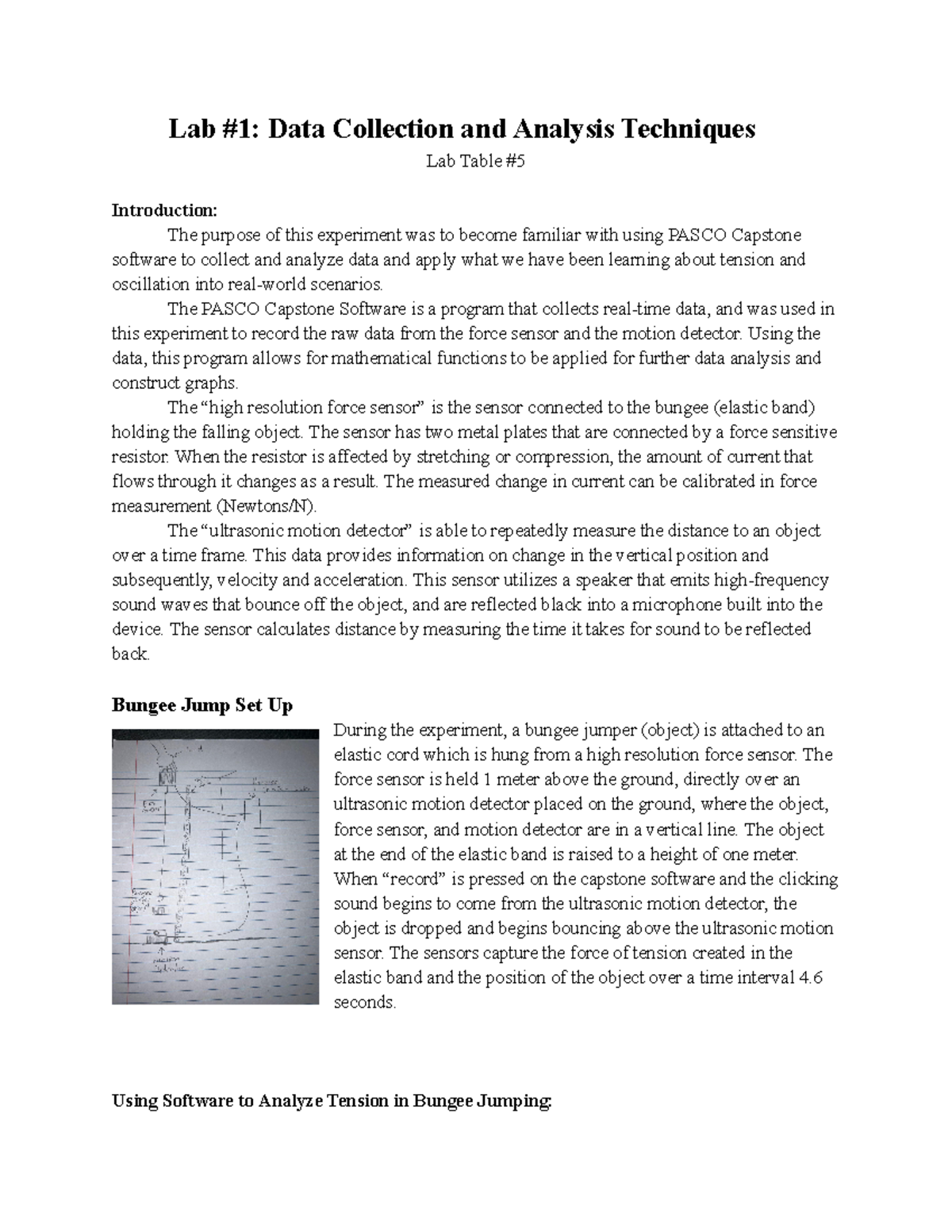 Physics Lab Report 1 - Lab #1: Data Collection and Analysis Techniques Lab Table Introduction ...