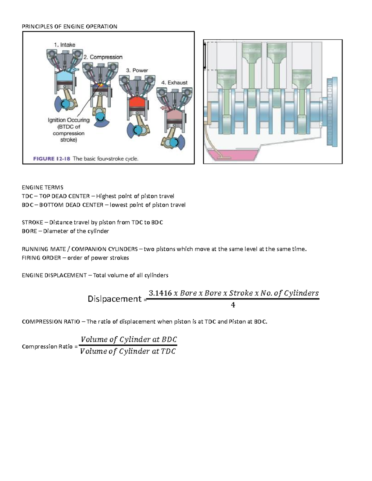 Principles OF Engine Operation - PRINCIPLES OF ENGINE OPERATION ENGINE ...