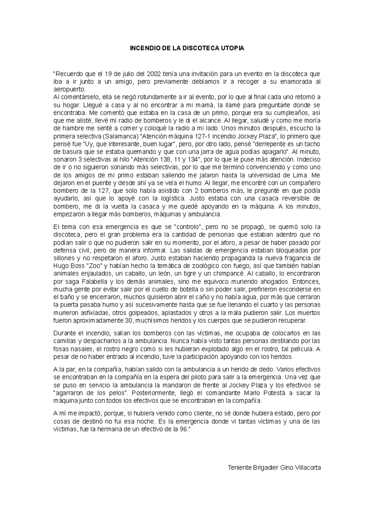 Incendio DE LA Discoteca Utopia - INCENDIO DE LA DISCOTECA UTOPIA ...