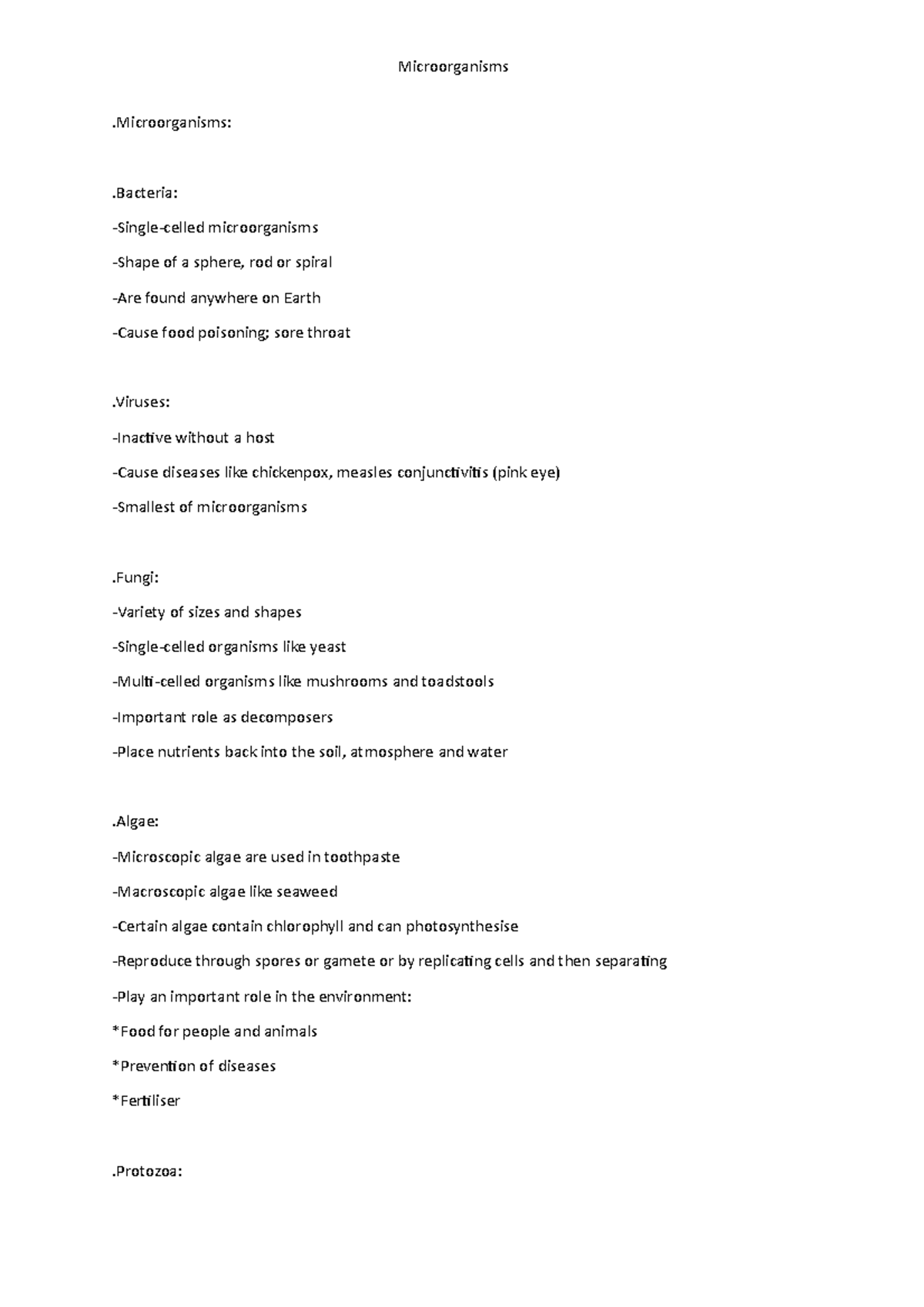 Microorganisms - Summaries about Grade 8 Natural Sciences term 1 ...