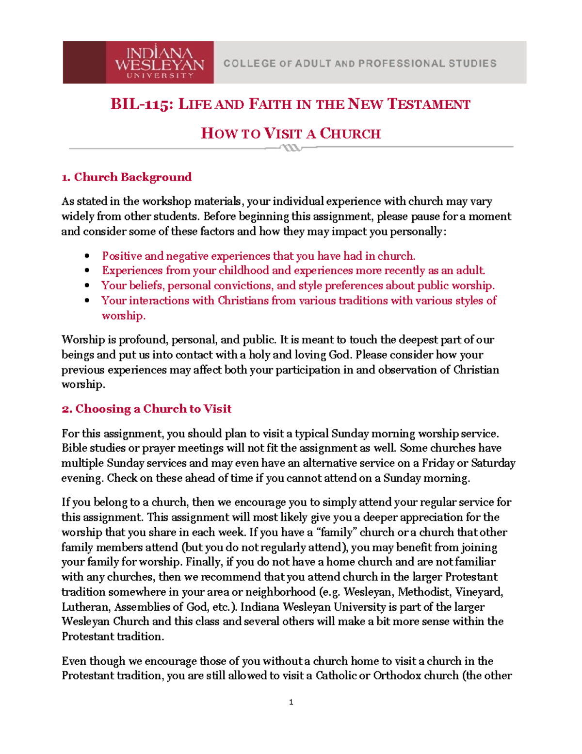 How To Visita Church - BIL-115: LIFE AND FAITH IN THE NEW TESTAMENT HOW ...