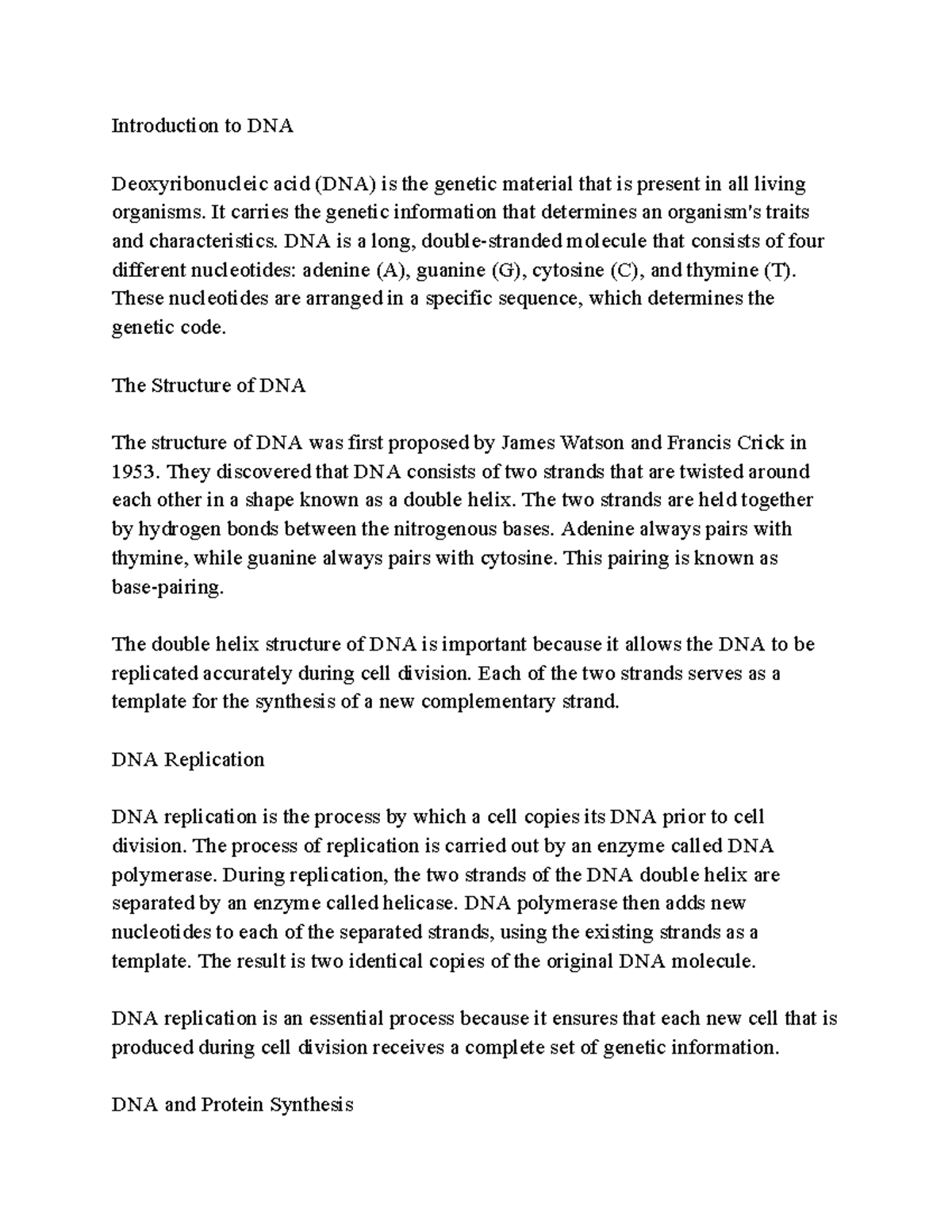 DNA P8 1- Google Docs - DNA NOTES - Introduction to DNA ...