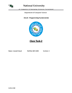 Handout I - hjbnkm - Programming Fundamentals - Studocu