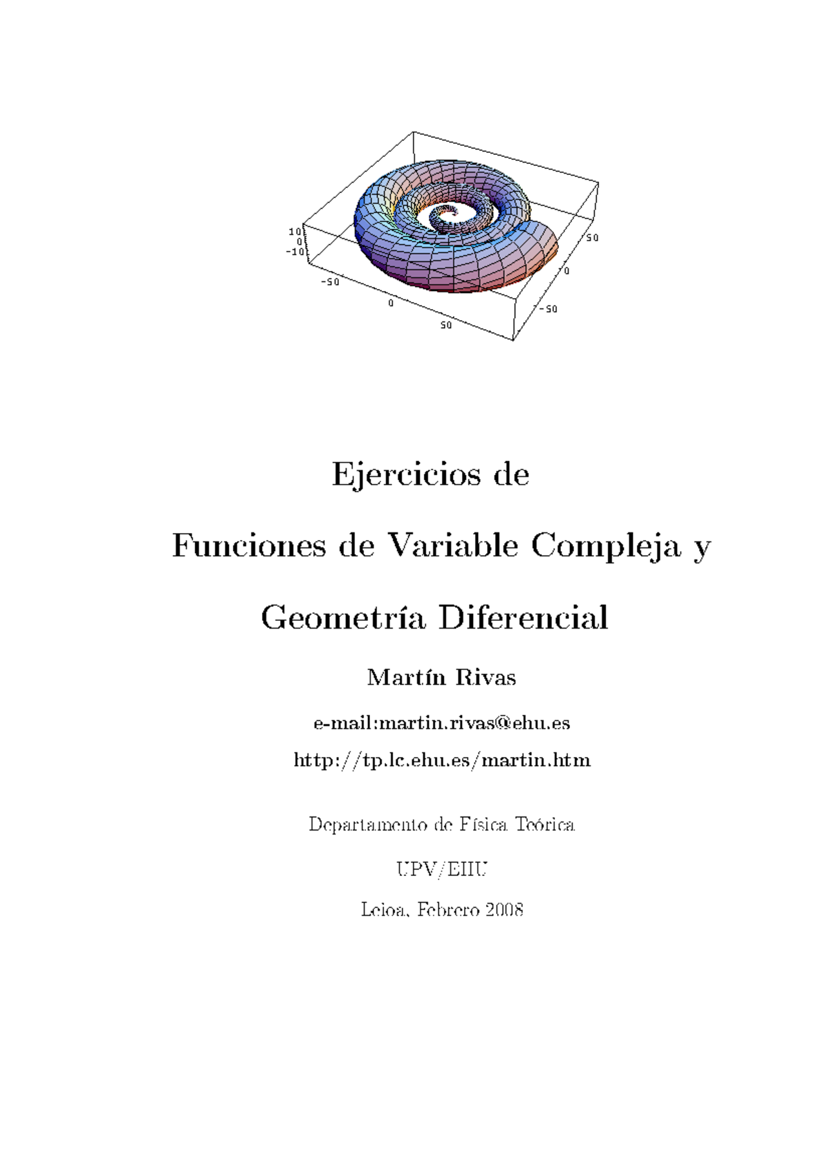 Variable compleja martin rivas - 0 50 0 50 0 10 0 50 Ejercicios de ...
