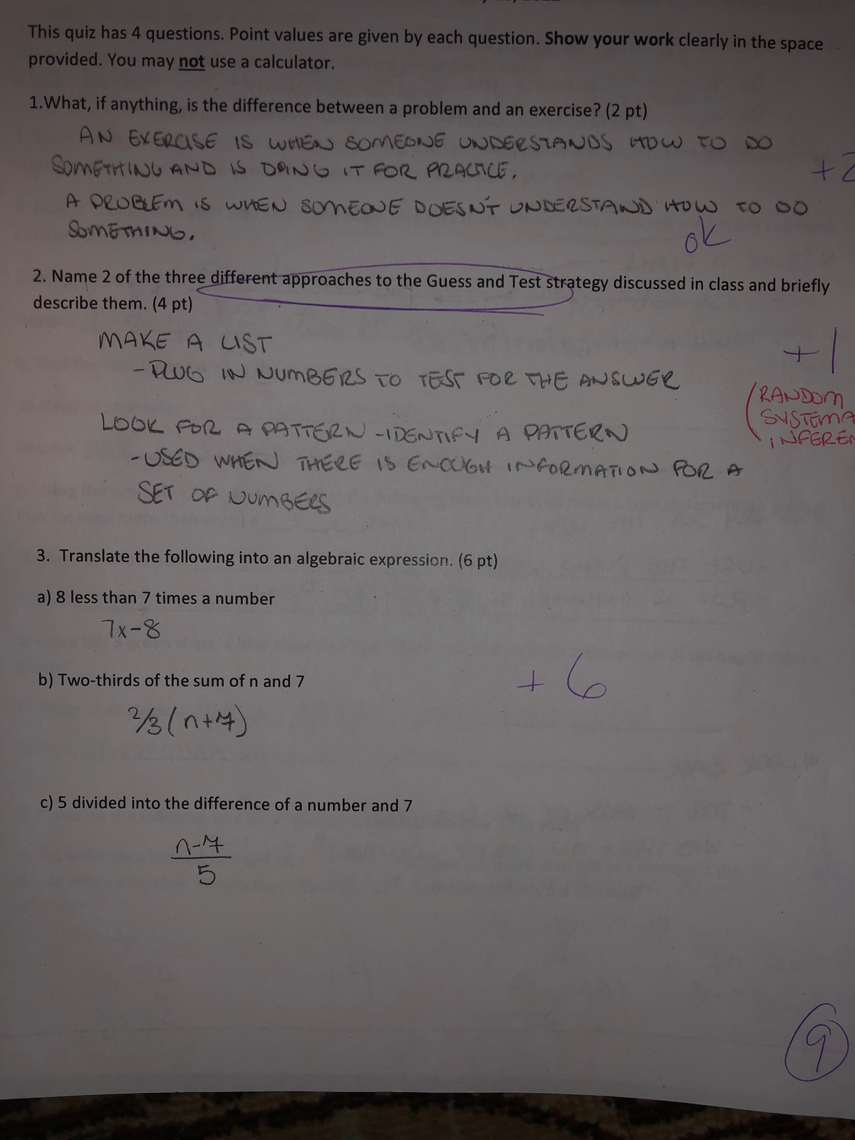 Number Systems and Operations Quiz 1 - MAT 106 - Studocu