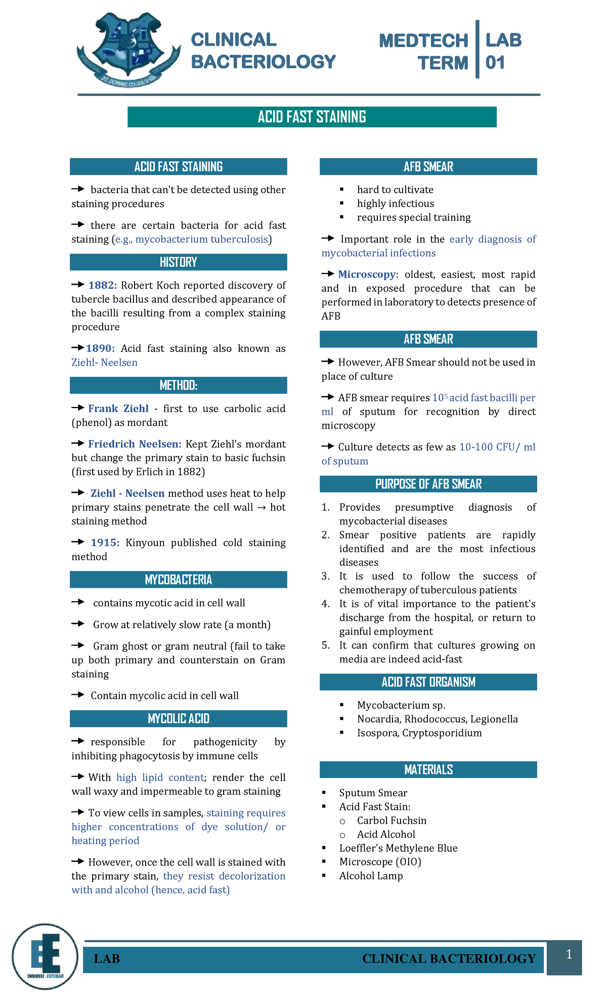 Clinical Bacteriology - WEEK 3 (LAB) - BACTERIOLOGY MEDTECH TERM LAB 01 ...
