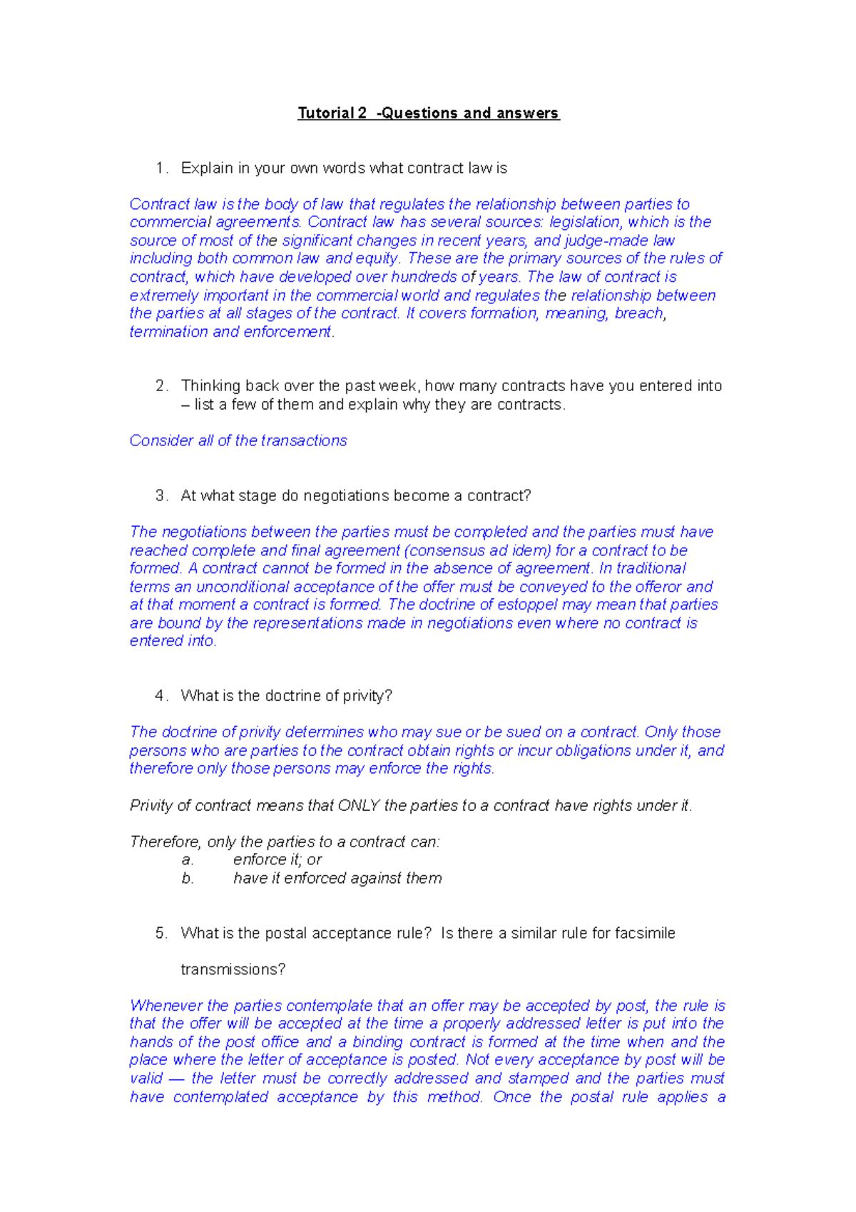 BU 1112 - Tutorial 2 answers - 2014 folder - Tutorial 2 -Questions and ...