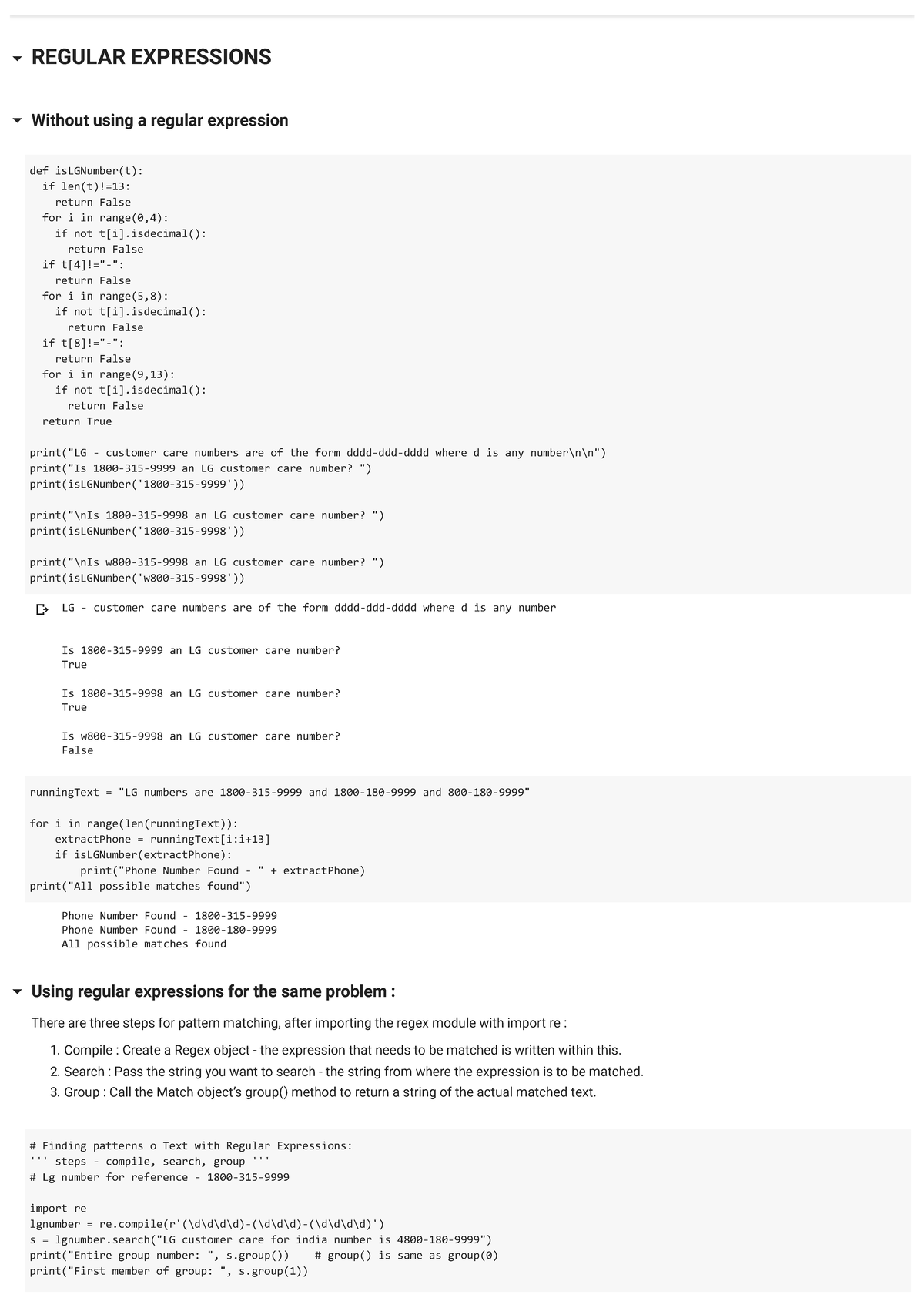 Python M 3regex Pdf Lecture Notes 1 Regular Expressions Without Using A Regular Expression