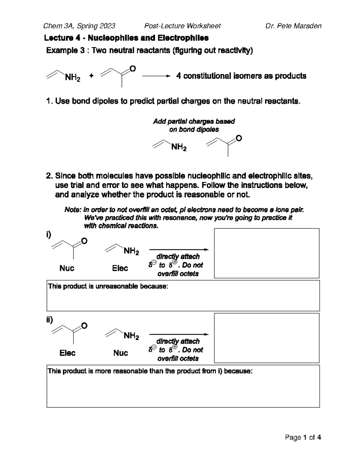 Lecture 04 Worksheet - 8. Watch these four videos from Chem 1A, Spring ...
