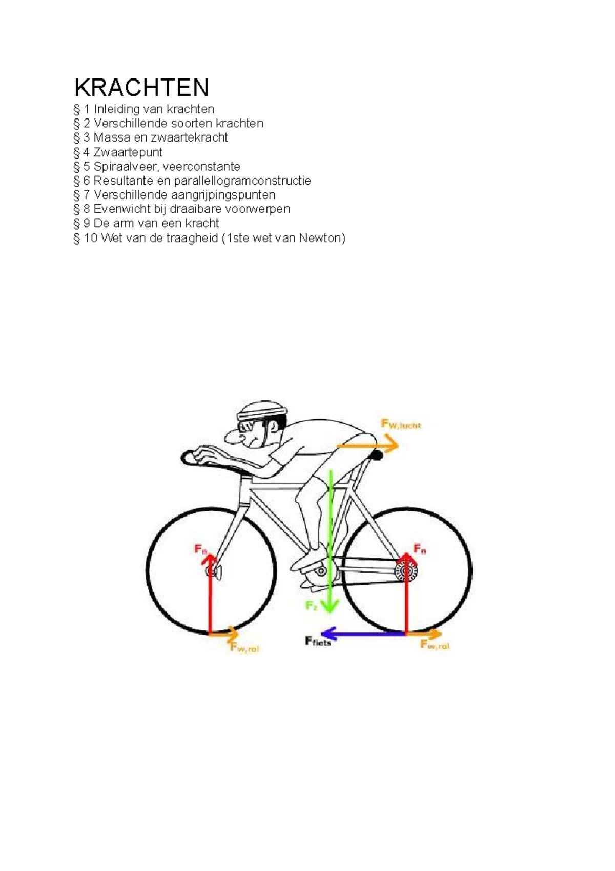 Natuurkunde klas 2 krachten theorie - KRACHTEN § 1 Inleiding van ...