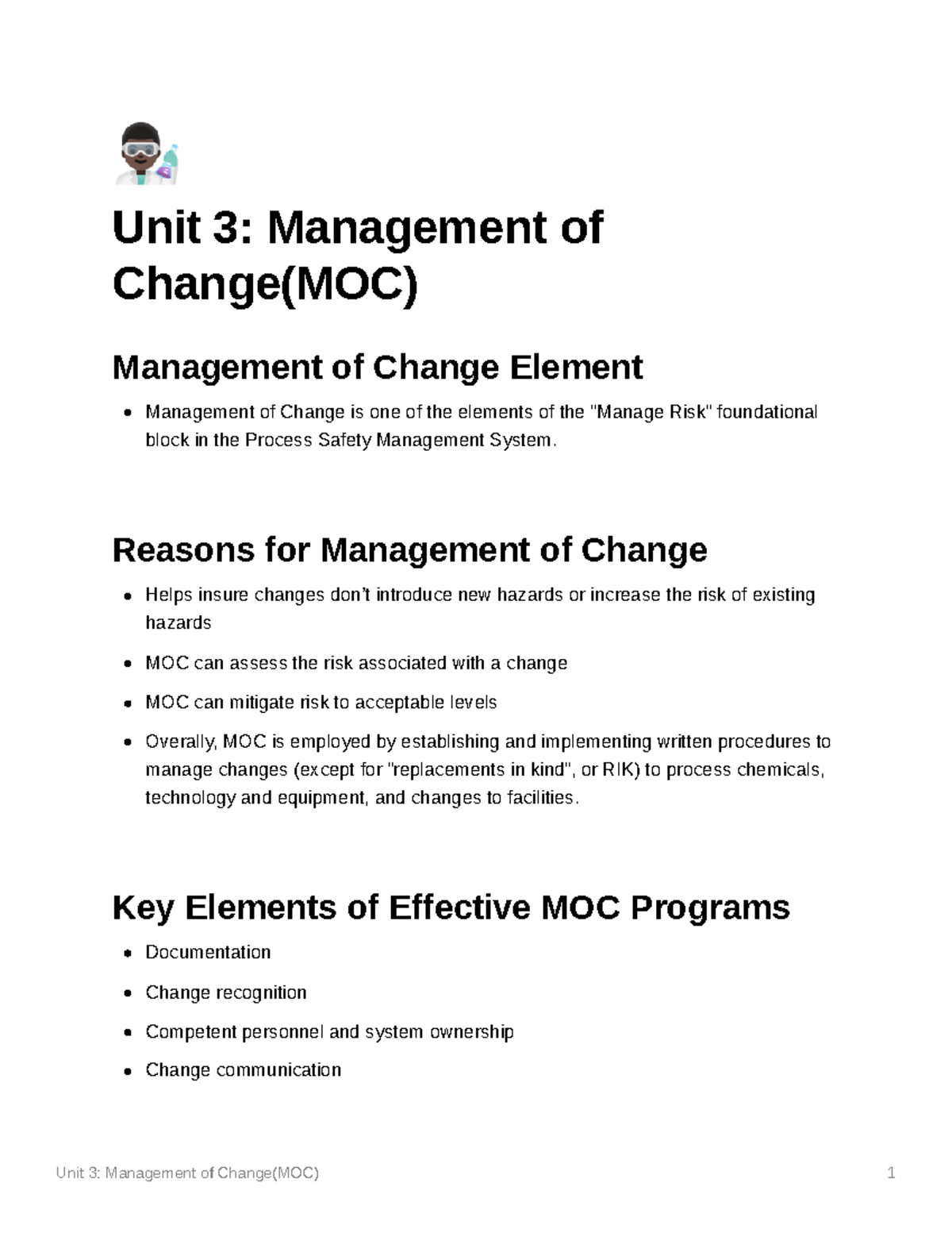 05955451-610c-47cf-9d2b-eb12e028d9c2 Unit 3 Management of Change(MOC ...
