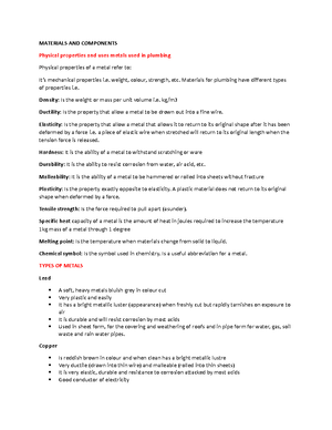 Plumbing theory - lecture notes - PLUMBING Introduction of Plumbing It ...
