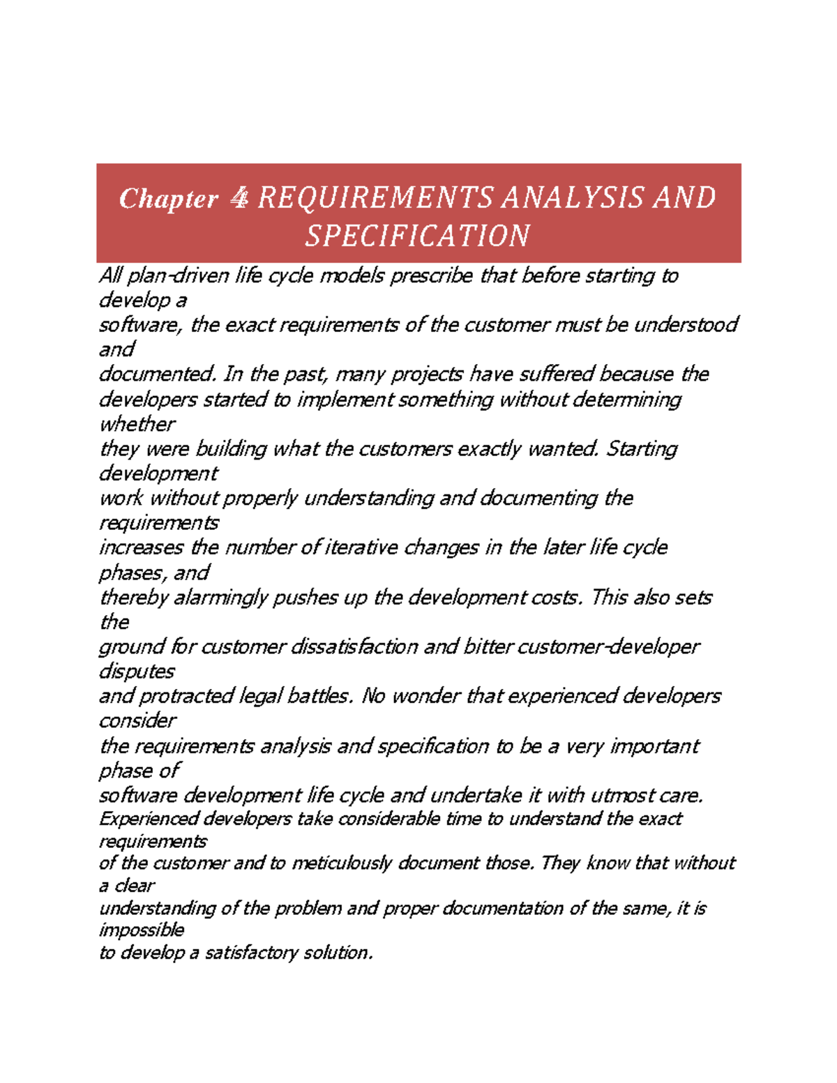 Chapter 4 Requirements Analysis AND Specification - Chapter 4 ...