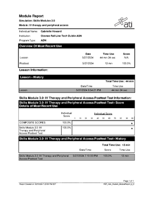Report (18) - ATI SKILLS MODULE - Module Report Simulation: Skills ...