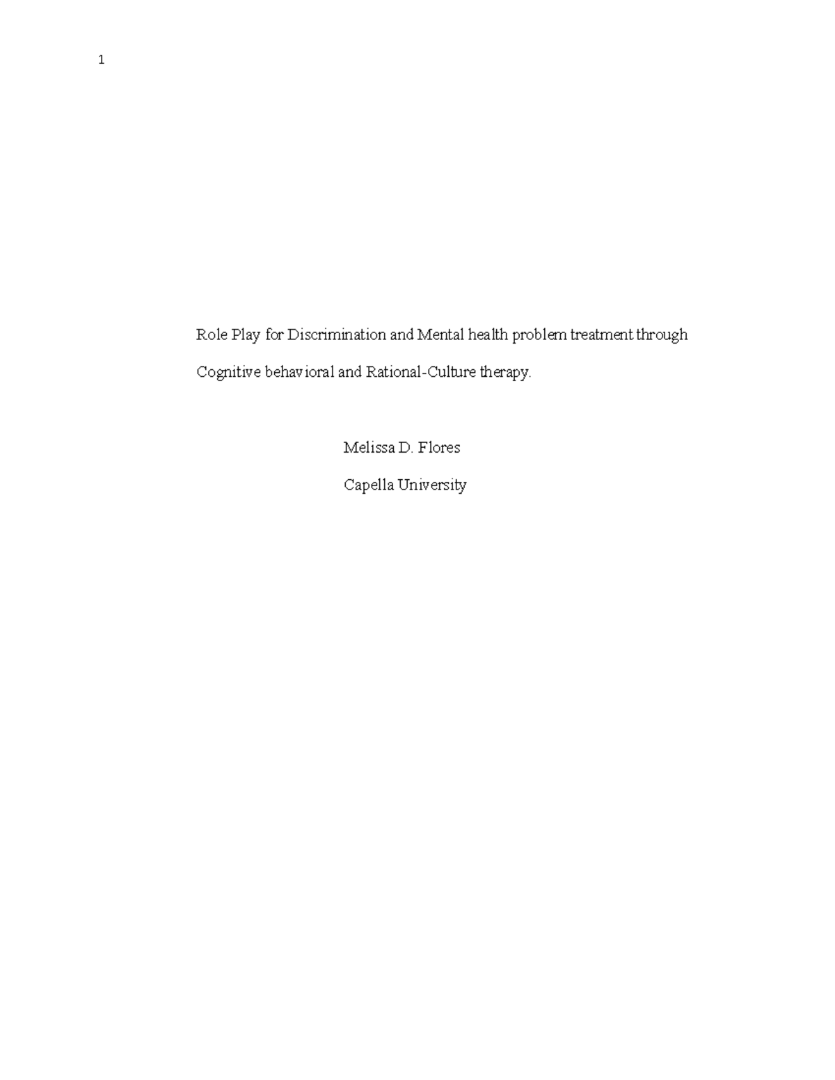 Final paper - Role Play for Discrimination and Mental health problem ...