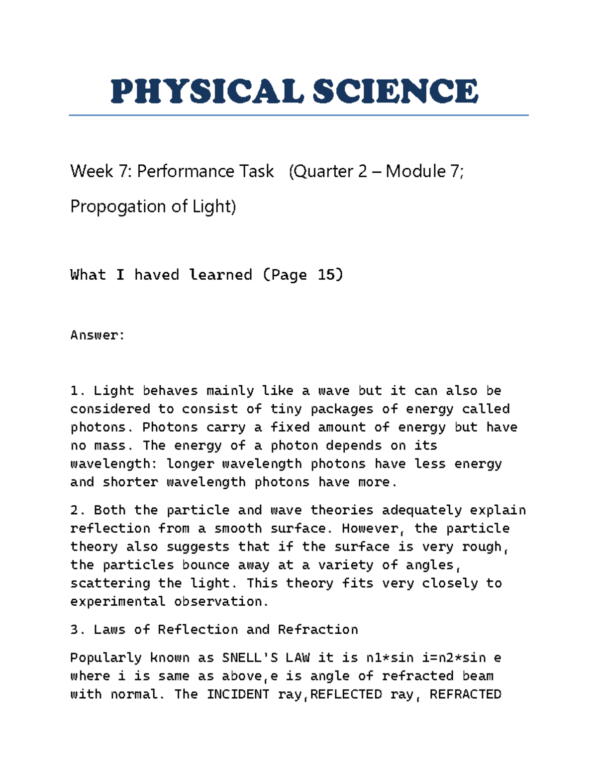 OLAU11A8_LGRDE, JYV P. Physical Science - PHYSICAL SCIENCE Week 7 ...
