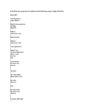 Data Structures Through Java - 1 Write Java programs that use both recursive and non-recursive ...