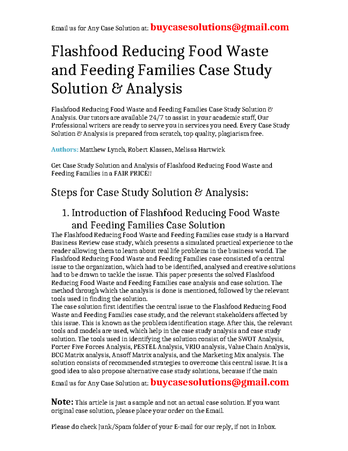 Flashfood Reducing Food Waste and Feeding Families Case Study Solution ...