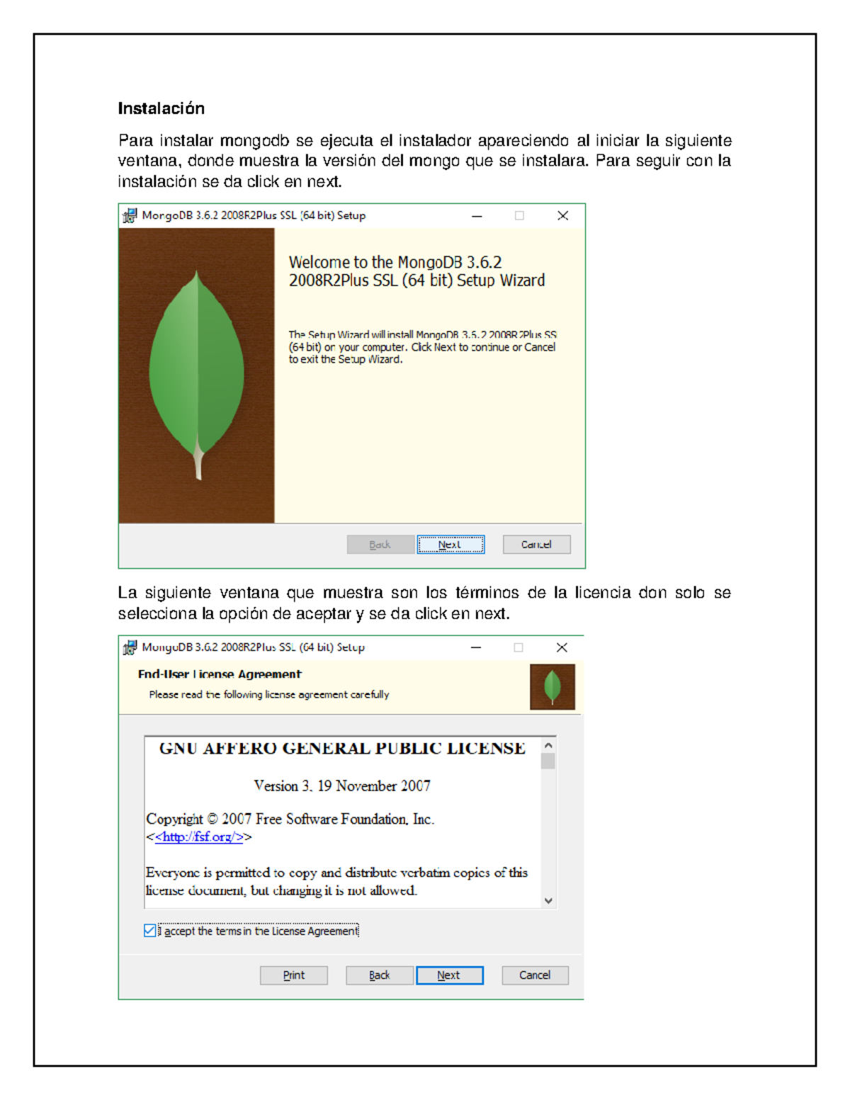 Instalacion Mongodb Y SU Ejemplo DE USO - Instalación Para instalar mongodb se ejecuta el ...