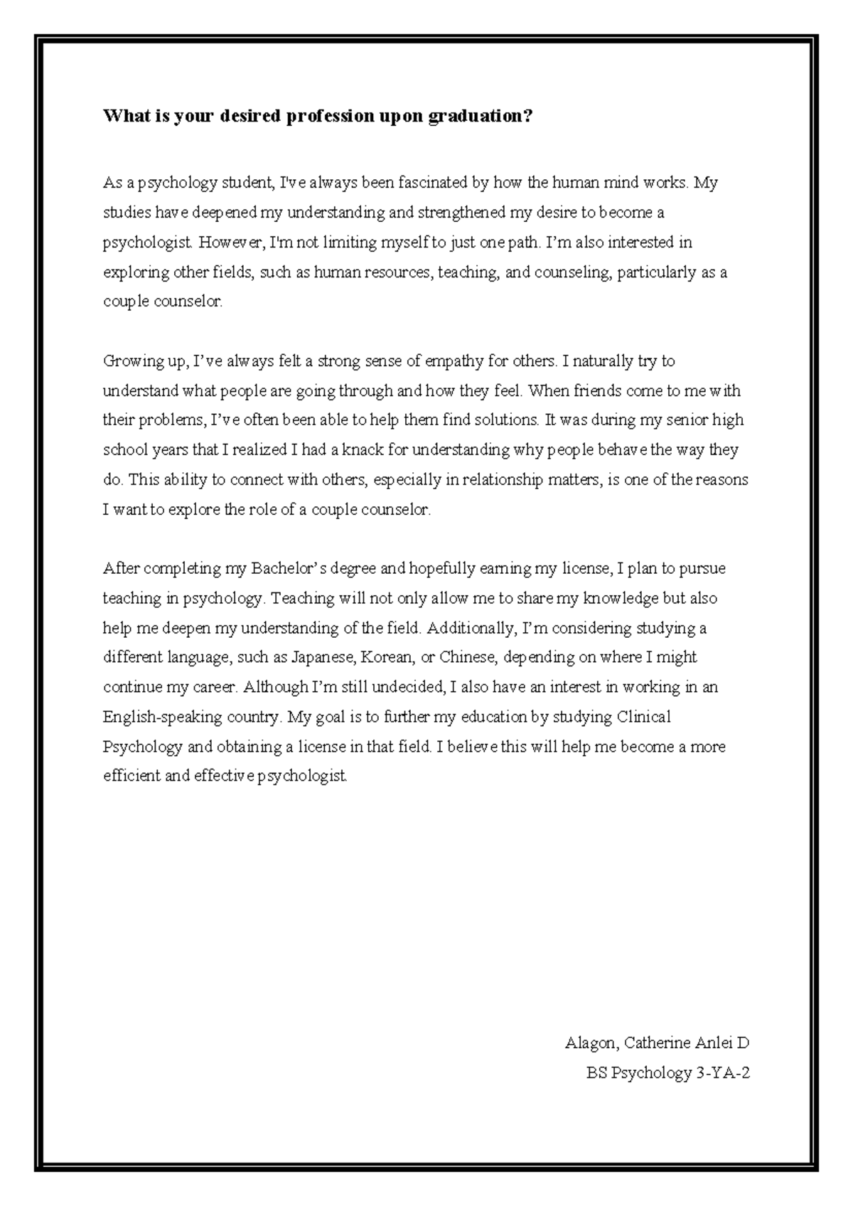 TEST311 - Act - This task based on my personal preferences - What is ...