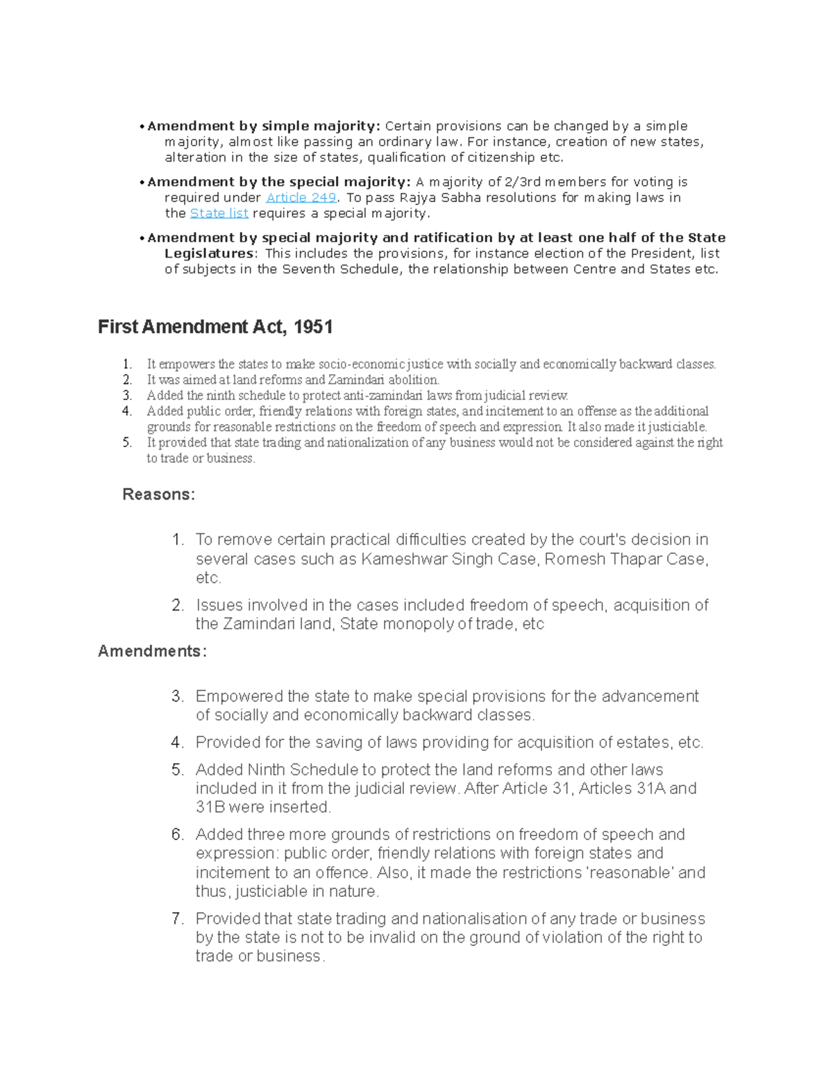 Amendment - good - Amendment by simple majority: Certain provisions can ...