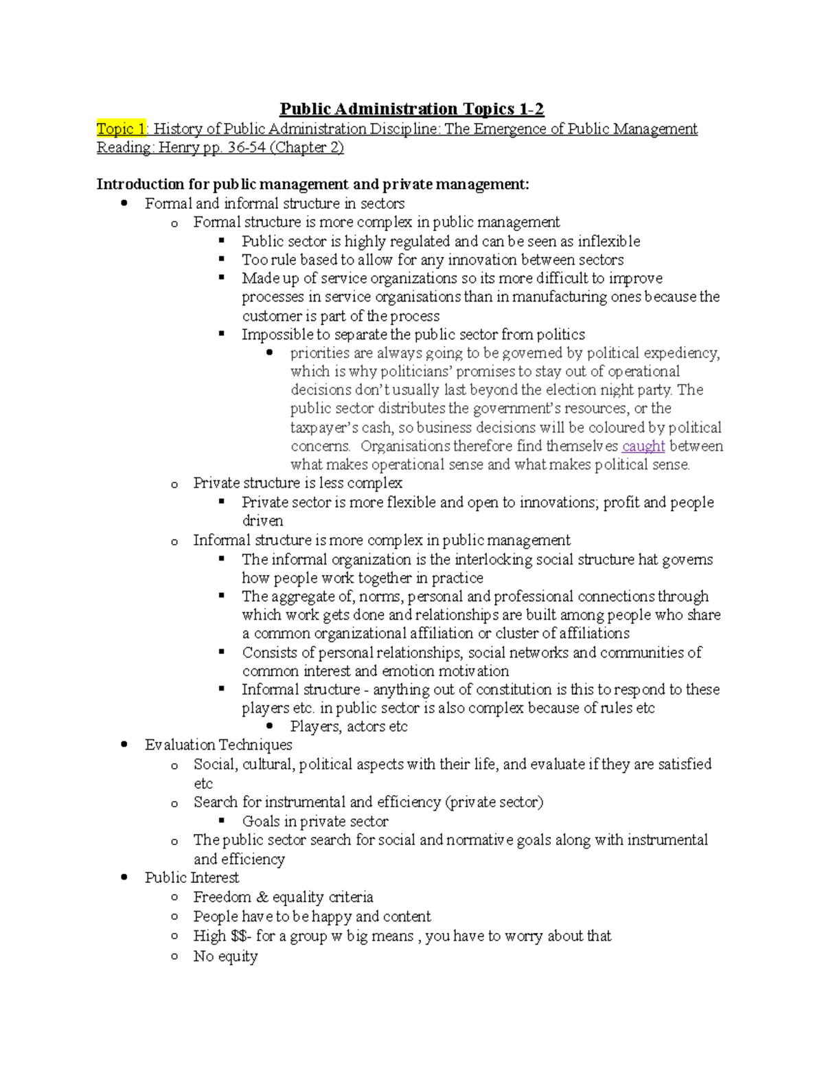 PAD Topic 1-2 - Public Administration Topics 1- Topic 1 : History of ...